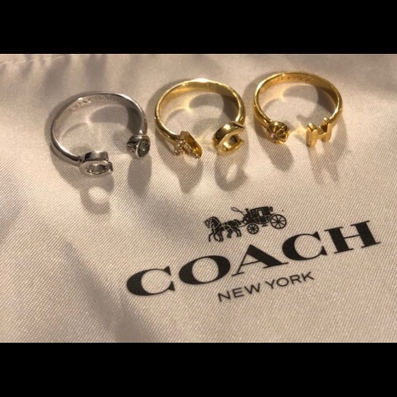 Coach | Jewelry | Authentic Coach Stack Rings Trio 3 Rings | Poshmark